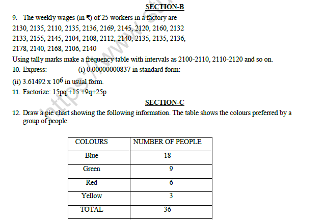 CBSE Class 8 Mathematics Worksheet Set B CBSE Class 8 Mathematics Worksheet Set B